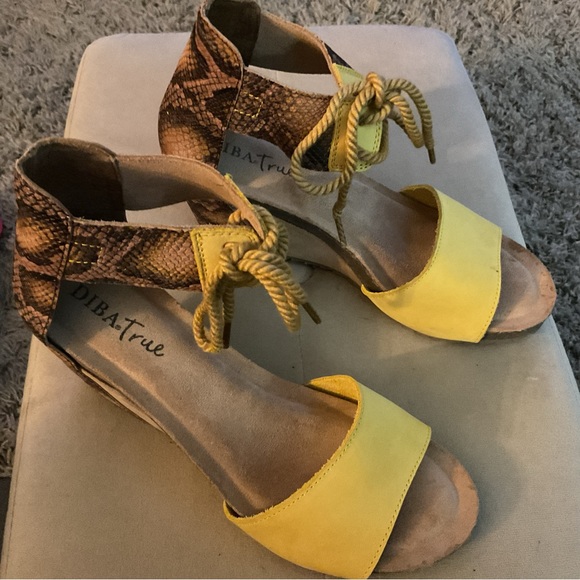 Diba | Shoes | Diba True Yellow Wedge Heels Size 9 | Poshmark